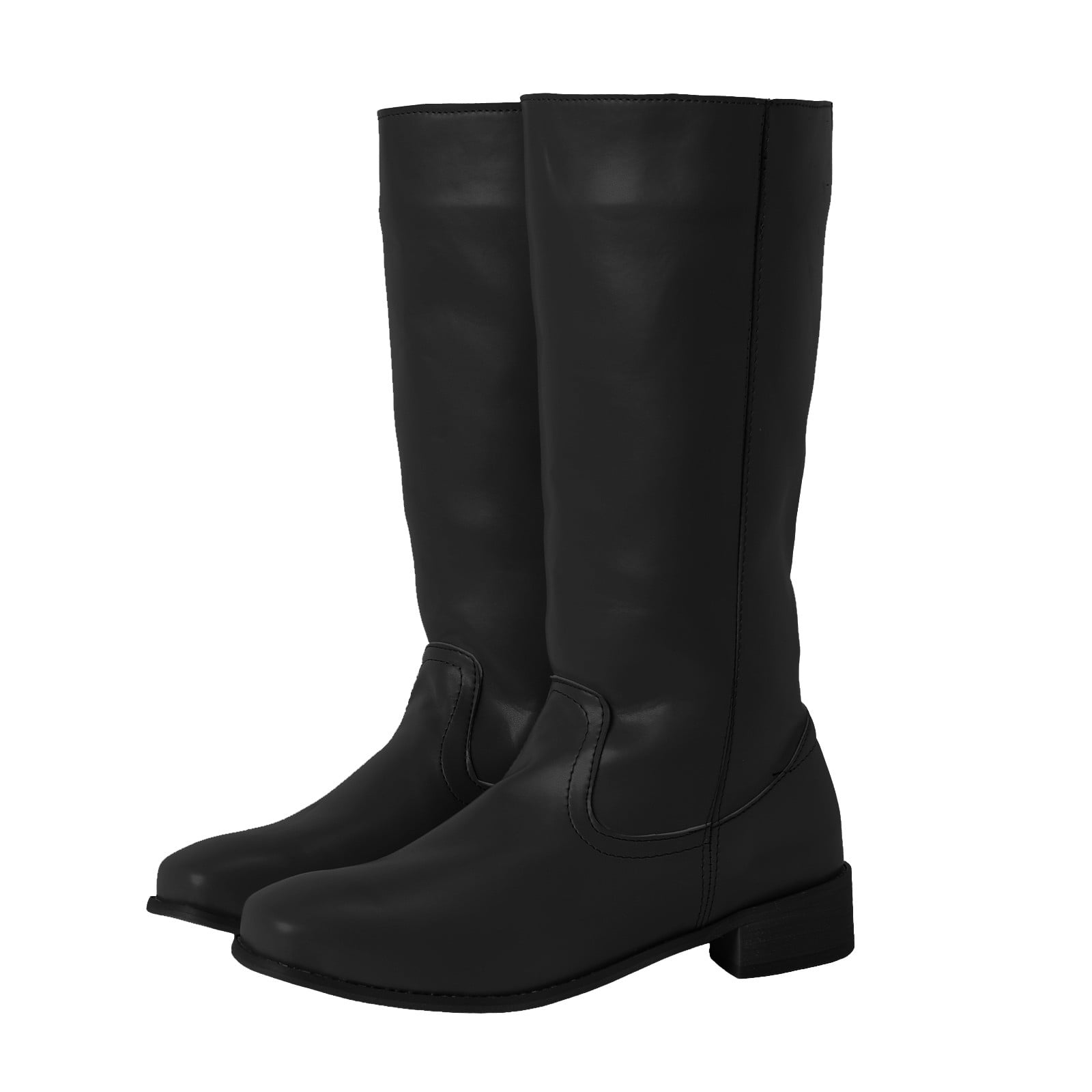 Oyedens Knee High Cowboy Cowgirl Boots for Women Leather Wide Calf Low ...