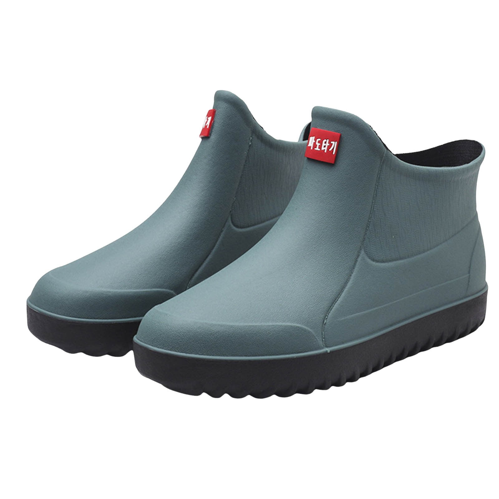Oyedens Mens Ankle Rain Boots Waterproof Rubber Wide Calf Garden Boots ...