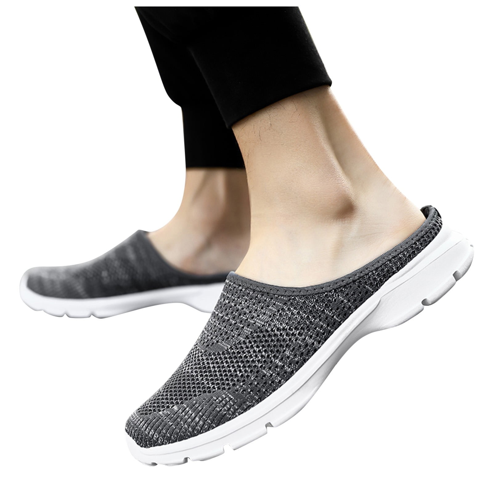 Oyedens Mens Mules Sneakers Wide Width Slip on Loafers Driving Walking ...