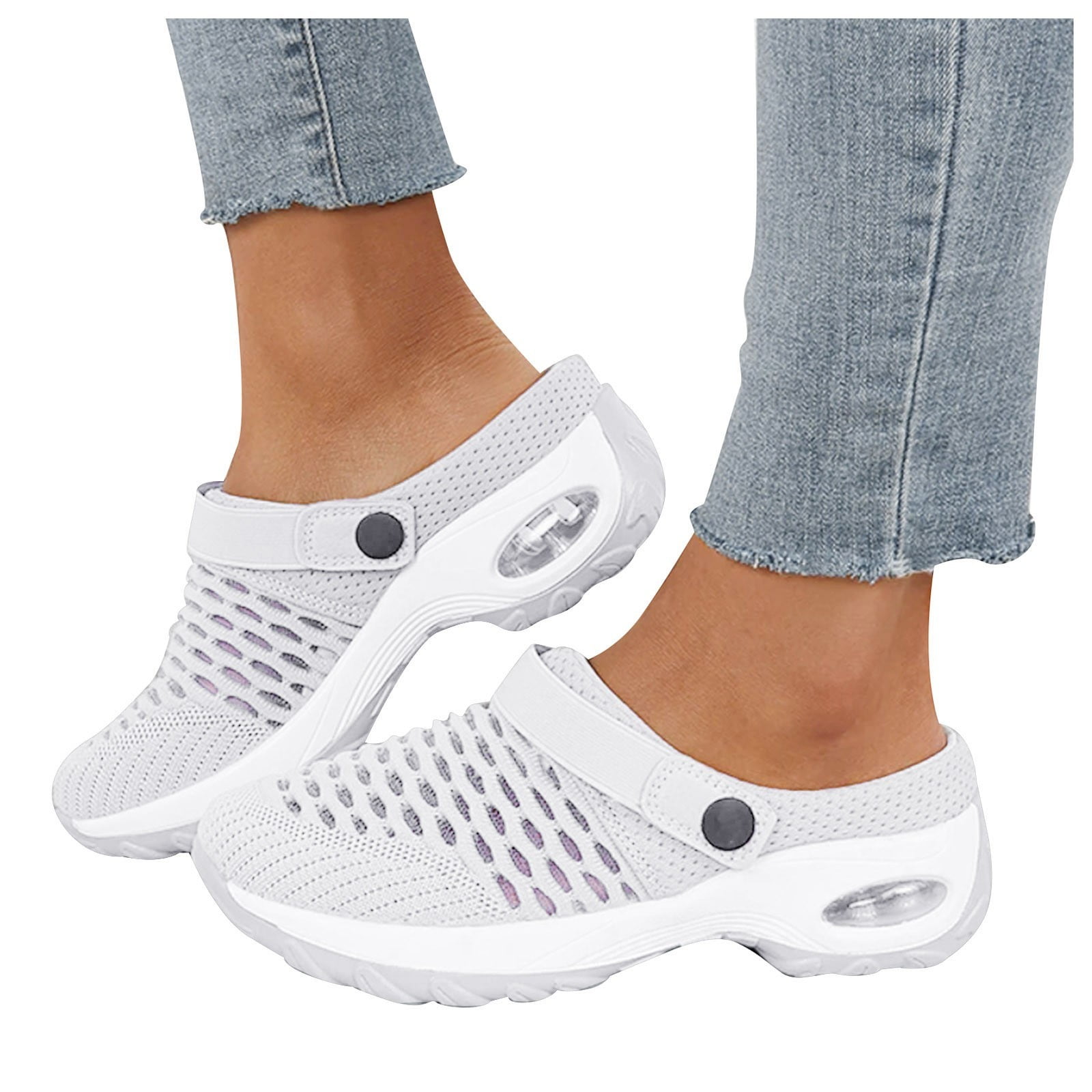 Oyedens Mules Sneakers Shoes for Women Comfortable Arch Support Slip on ...