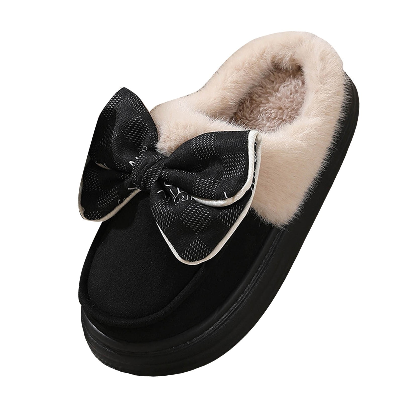 Oyedens Platform House Slippers for Woman Comfy Fuzzy Plush Bedroom ...