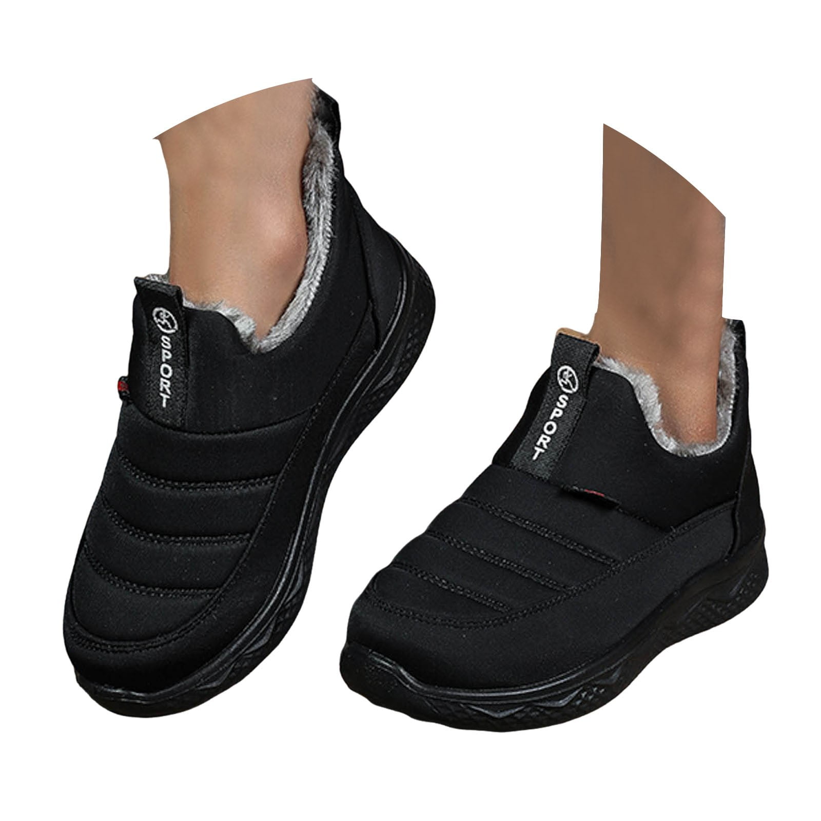 Oyedens Platform Slip on Winter Snow Boots for Older Women Men Water ...