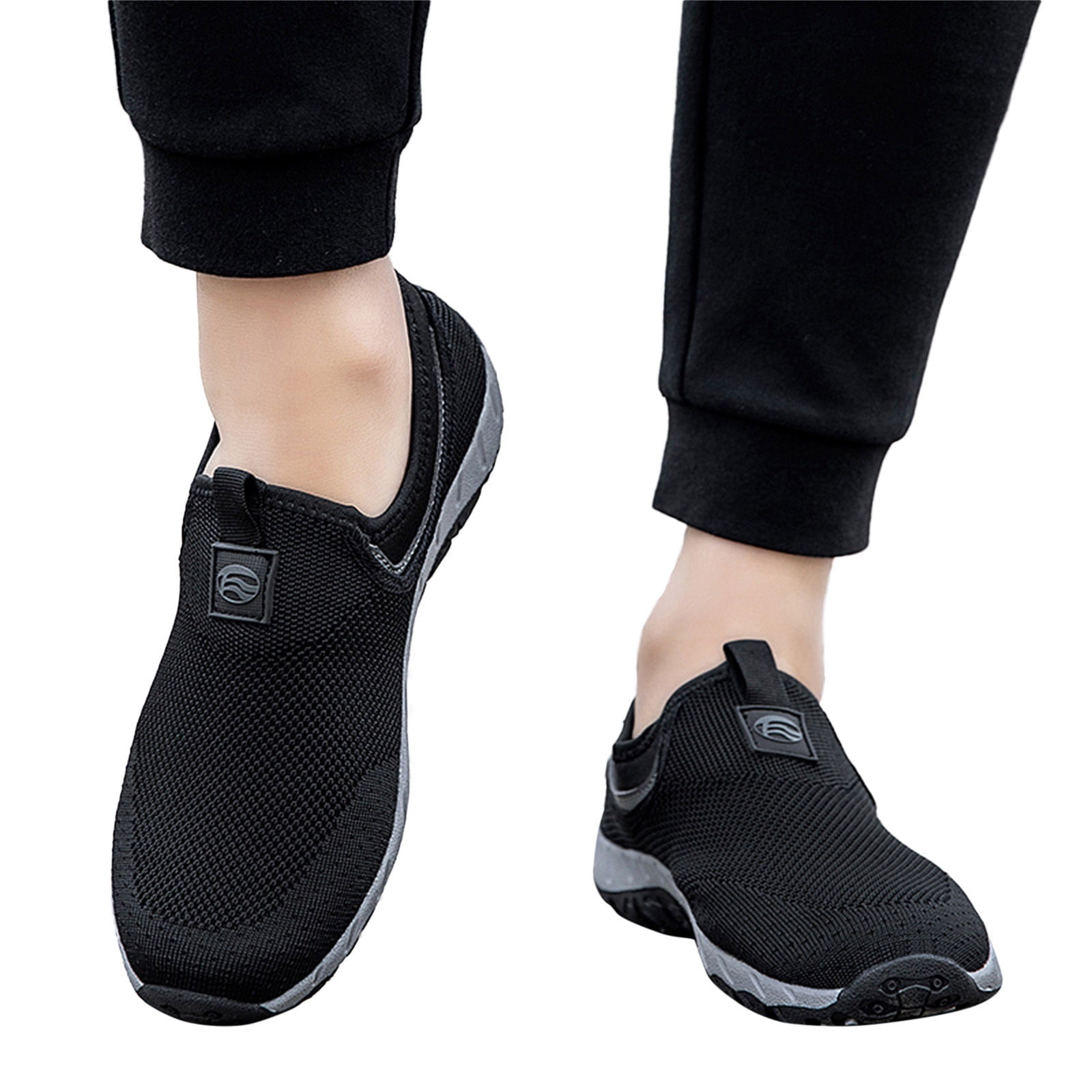 Oyedens Slip on Sock Shoes for Men Dad Mesh Driving Loafers Boat Shoes ...