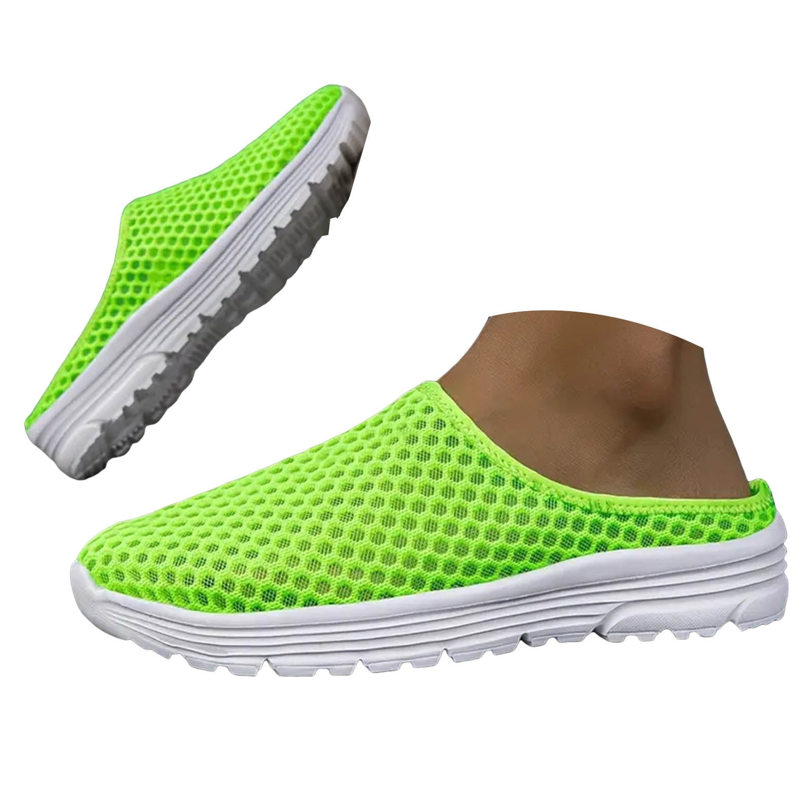 Oyedens Tennis Shoes Mules Womens Mens Lightweight Mesh Slip on Loafers ...