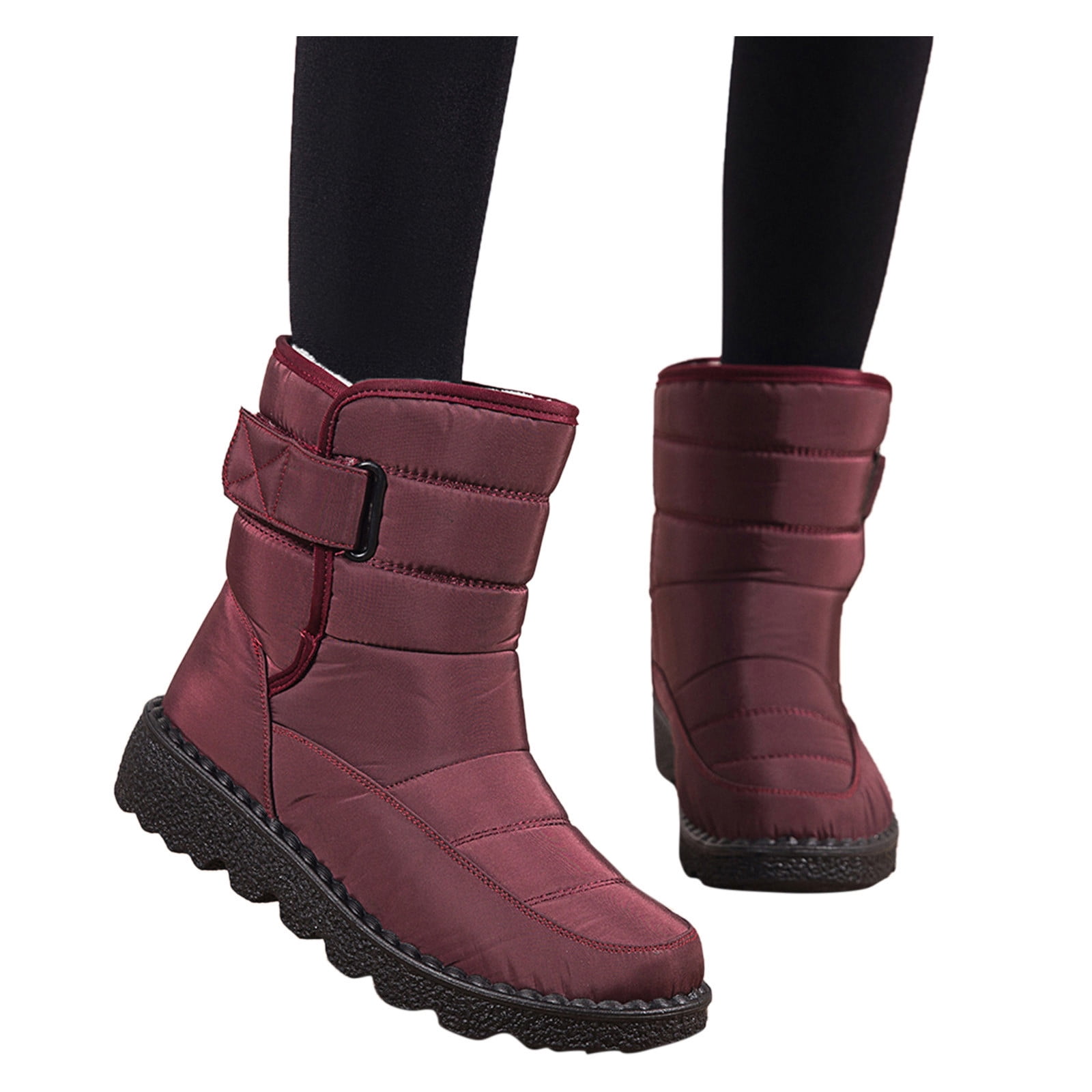 Oyedens Womens Snow Boots Winter Warm Lining Water Slip Resistant Mid ...