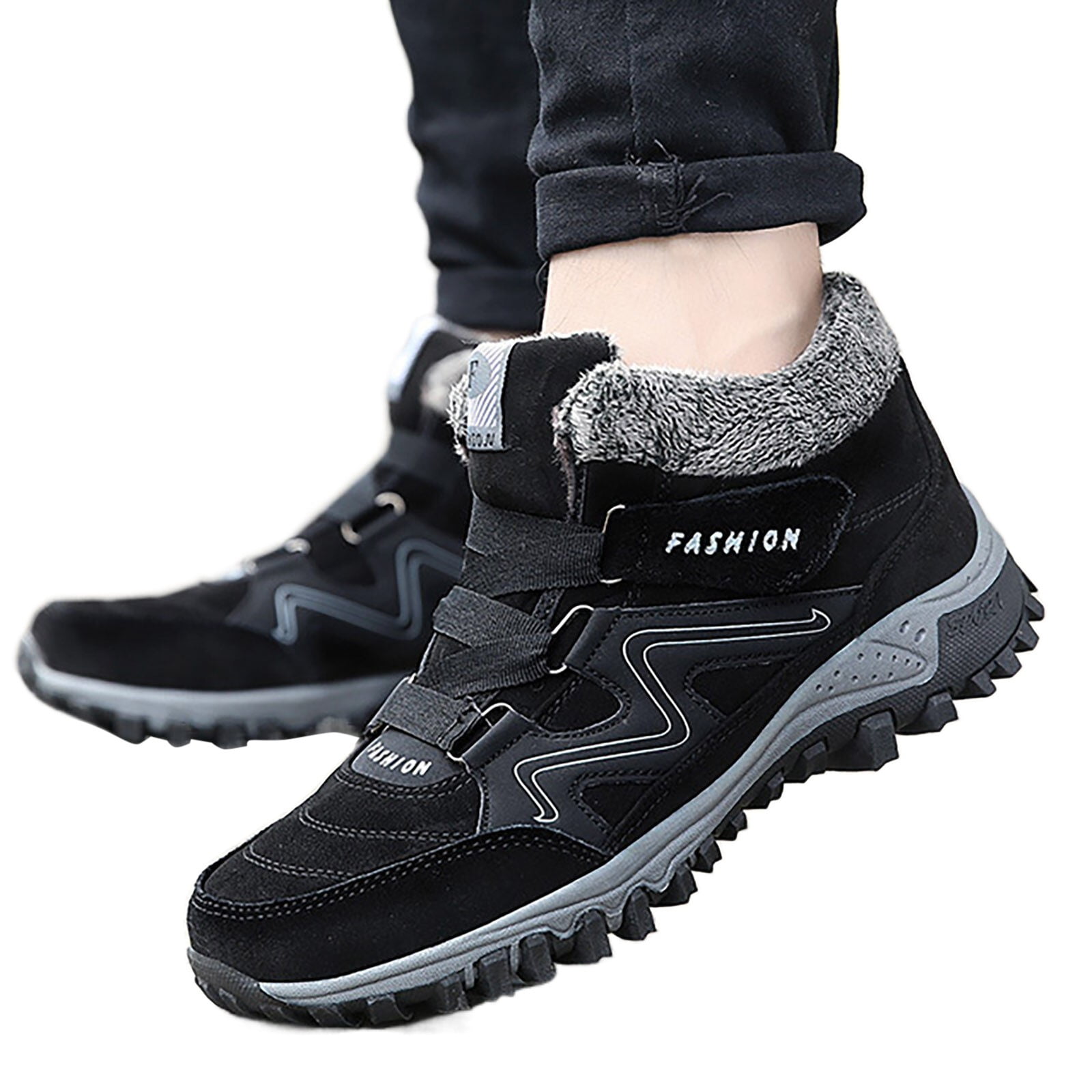 Oyedens Work Snow Boots for Men Plush Lined Anti Slip Mens Winter ...