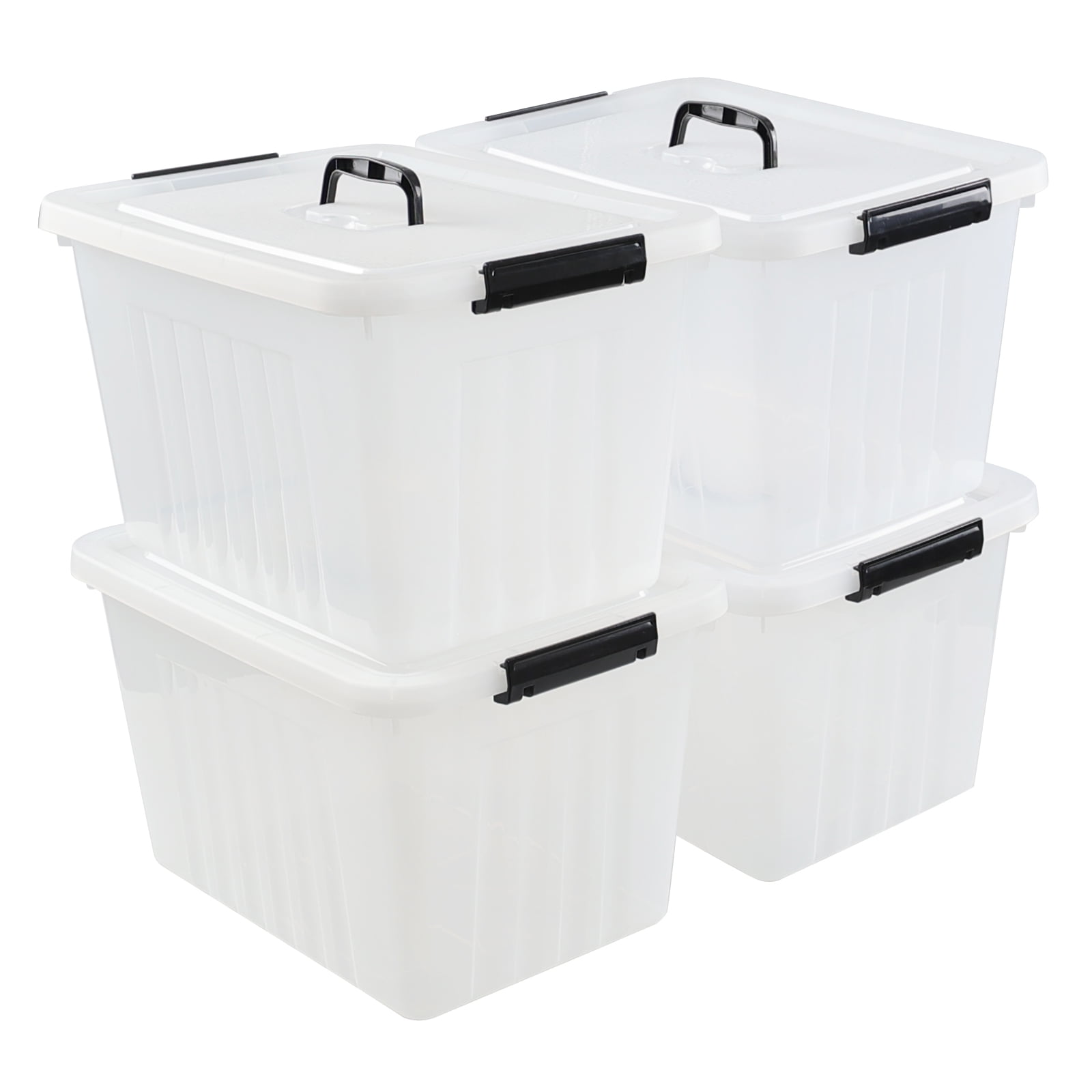 Oymlclivisa 18 Quart Clear Storage Bins with Lid, Plastic Latching Box ...