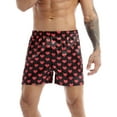 Oyolan Mens Love Heart Print Boxers Shorts Silky Satin Elastic Waist ...