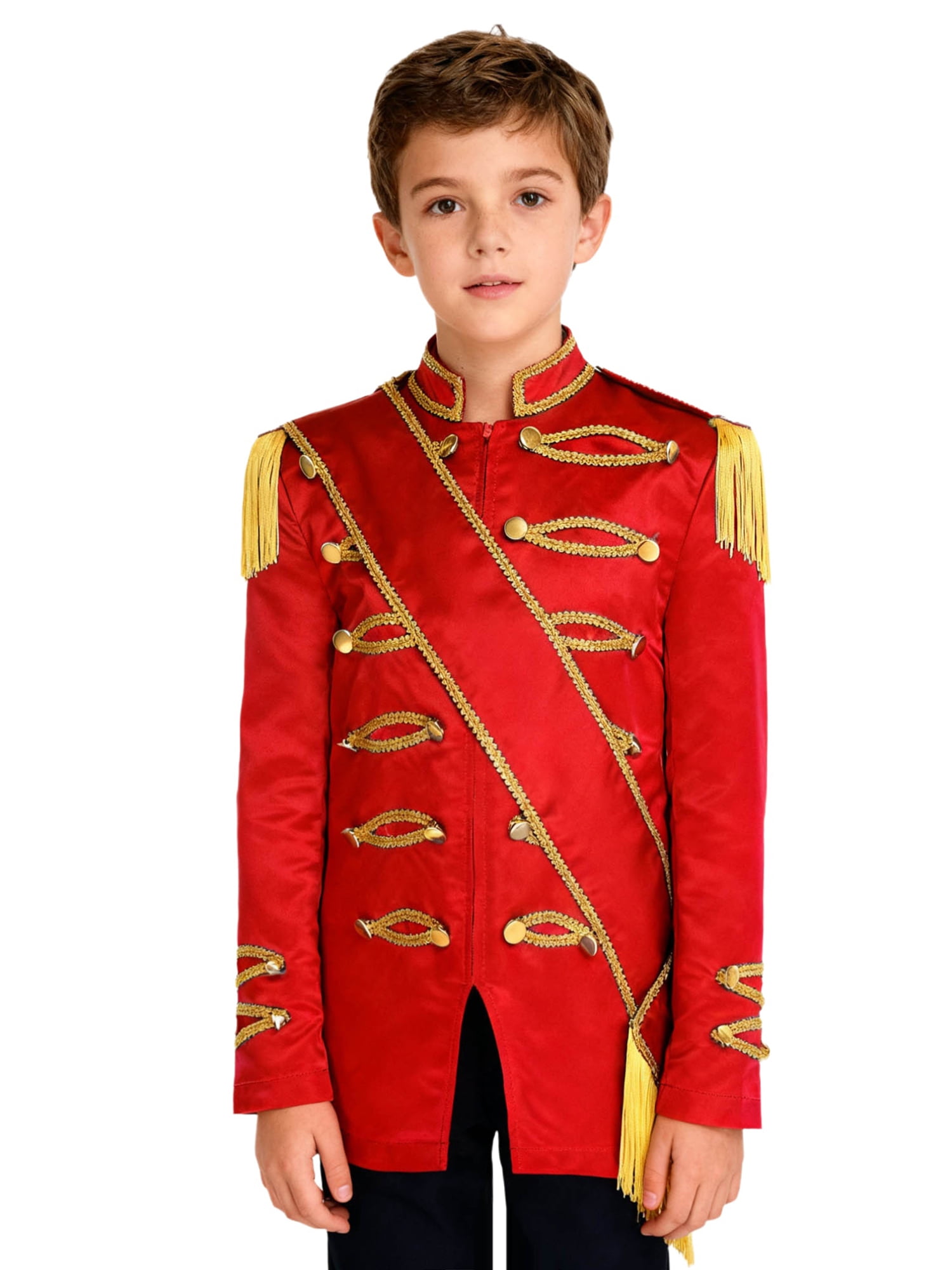 Oyolan Uniform Band Drum Boy for Kids Coat Stripes Jacket Chef Outfit ...
