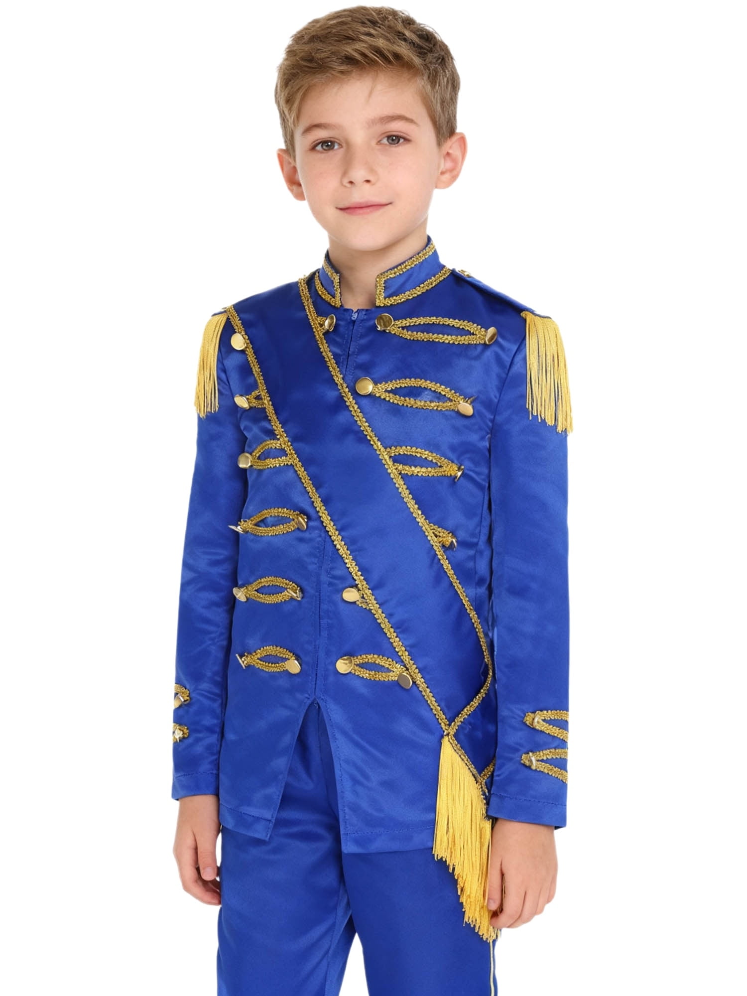 Oyolan Uniform Band Drum Boy for Kids Coat Stripes Jacket Chef Outfit ...