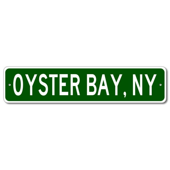 Oyster Bay New York Metal Wall Decor City Limit Sign Size: 4 x 16 Inch ...