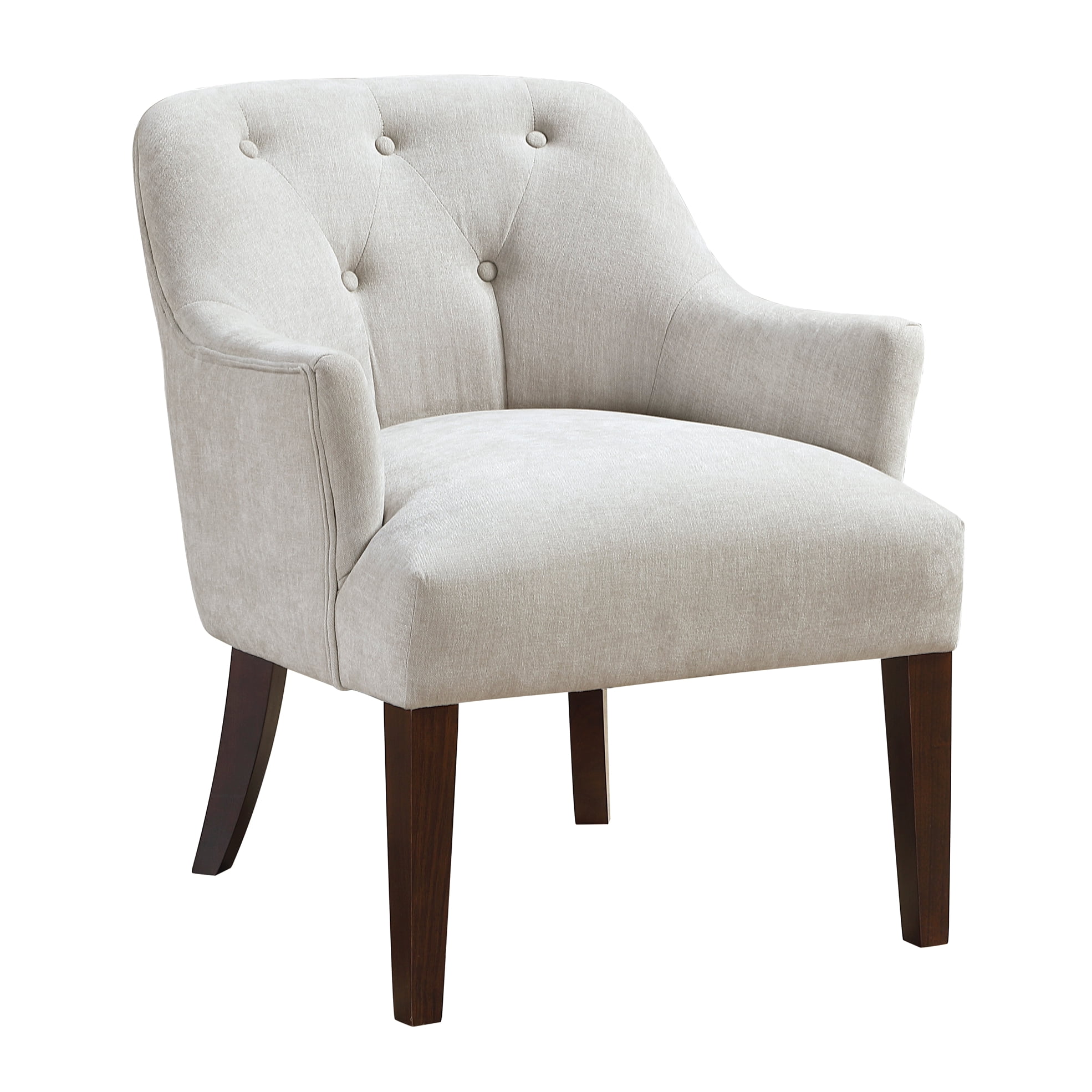 Oyster Grey Accent Chair With Back - Plywood Frame, Foam Seat Cushion ...