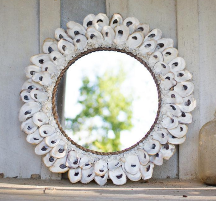 Oyster Sea Shell Wall Mirror 24" Beach Cottage Home Decor - Walmart.com