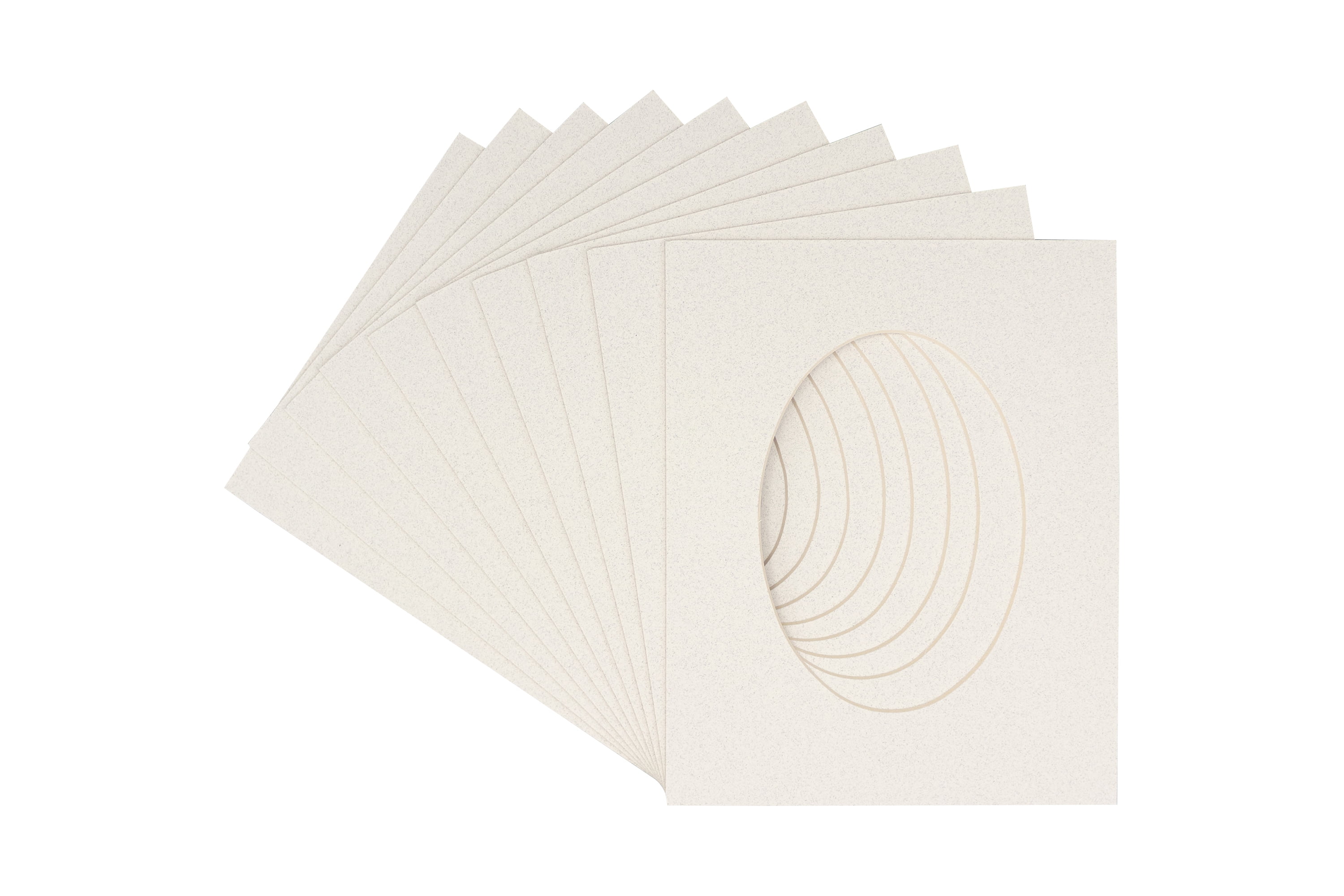 Oyster Shell Acid Free 6x7.5 Oval Picture Frame Mat with White Core ...