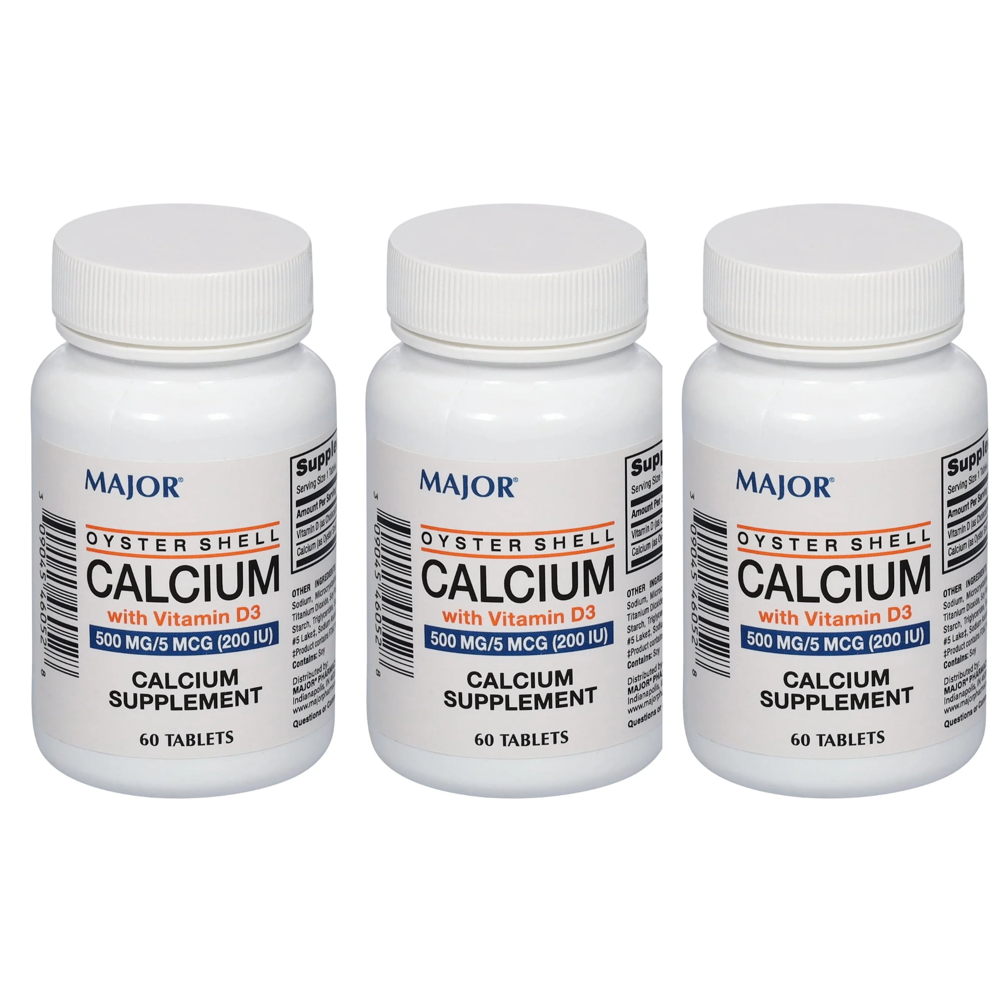 Generic Oyster Shell Calcium 500mg & Vitamin D 200 IU Supplements (Pack ...