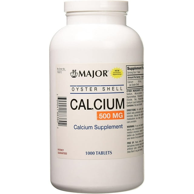 Oyster Shell Calcium Tablets, 500mg, 1000ct - Walmart.com