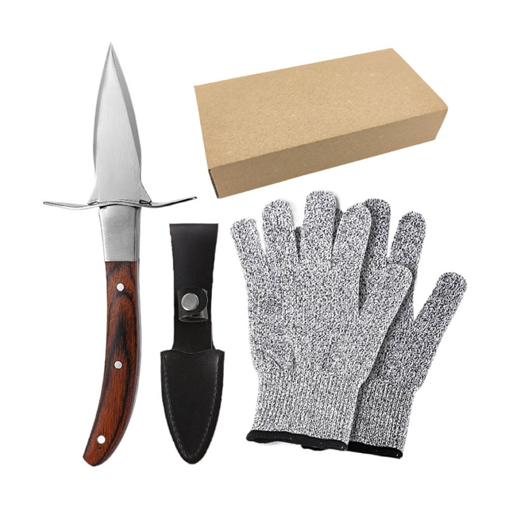 Oyster Shucking Knife and Glove Kit - Clam and Oyster Knife Shucker Set ...