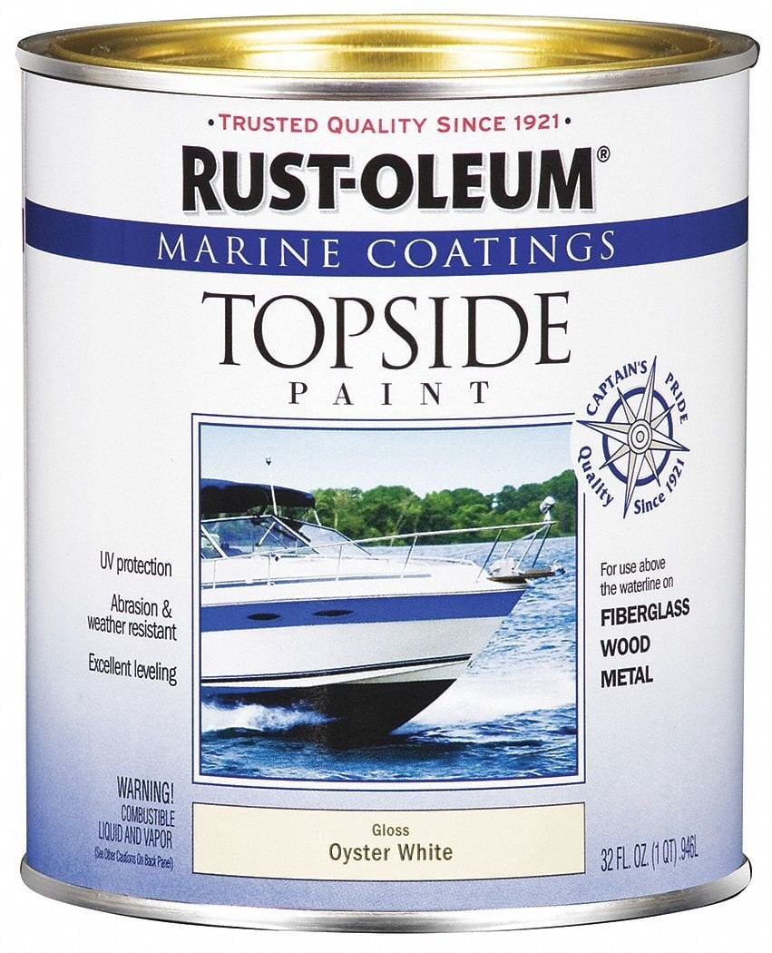 Rust-Oleum Marine Coatings Topside Gloss Boat Paint, Oyster White ...