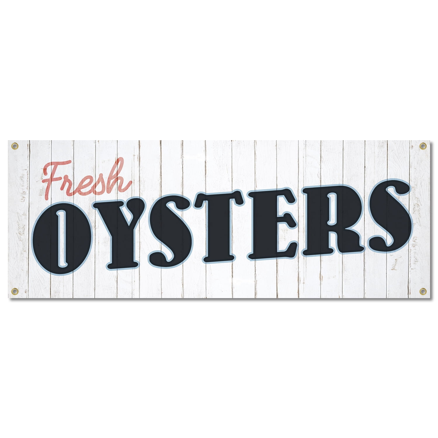 Oysters | 18" X 48" Banner | Outdoor Vinyl Sign With Grommets | Seafood ...