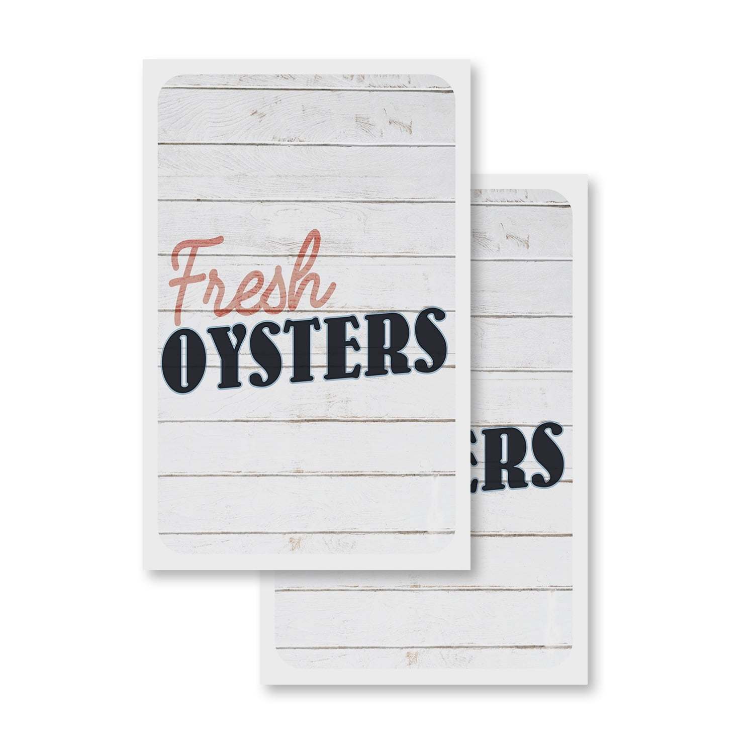 Oysters (2-PACK) 24" x 36" Vinyl Decals | Sign Insert Peel & Stick ...