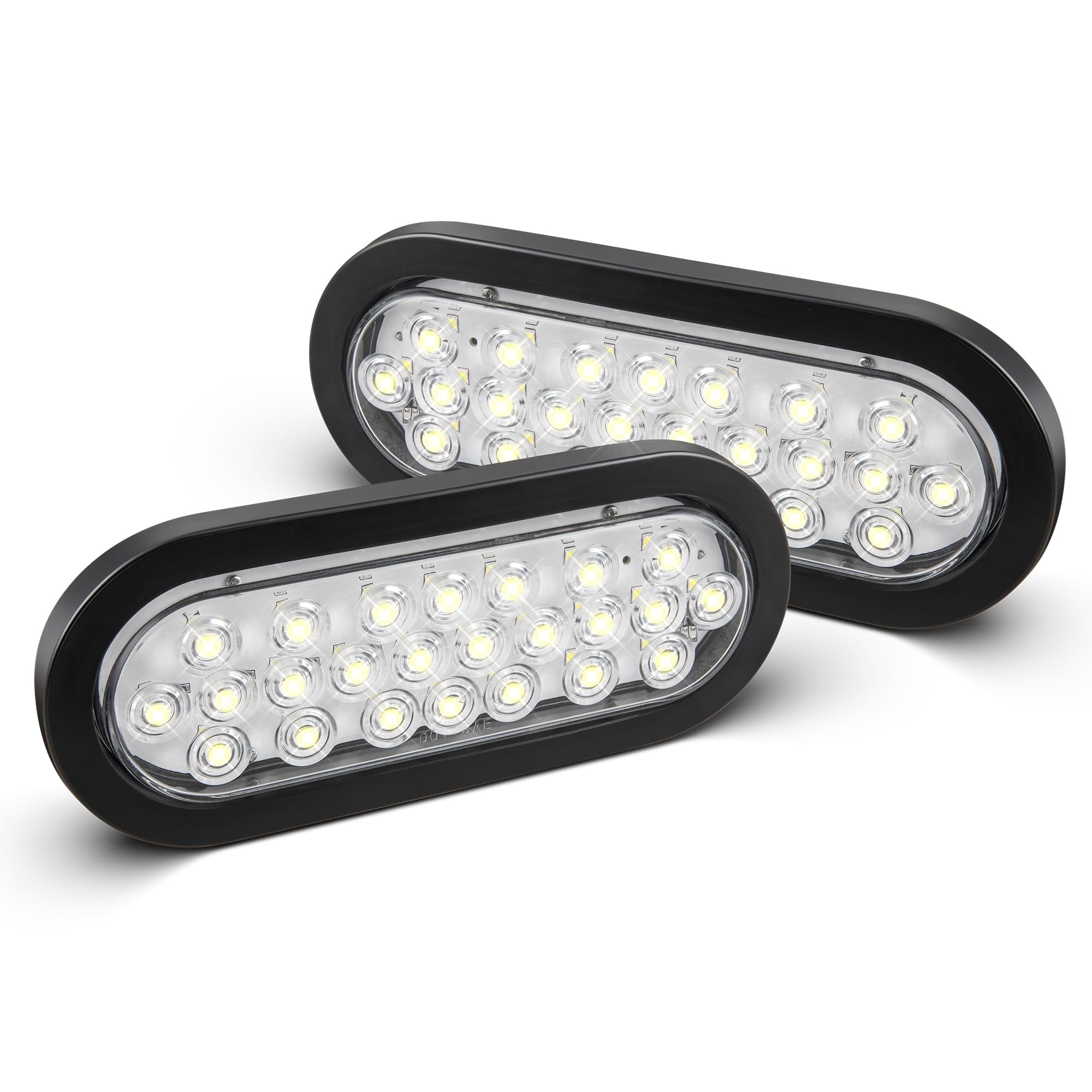 Oyviny 6 Inch Oval White LED Trailer Tail Lights with 24LEDs Super ...