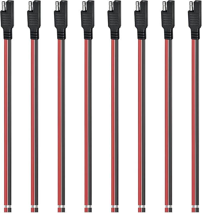 Oyviny 8PCS 12AWG SAE Connector Cable 1 Feet 2 Pin SAE Single Plug ...