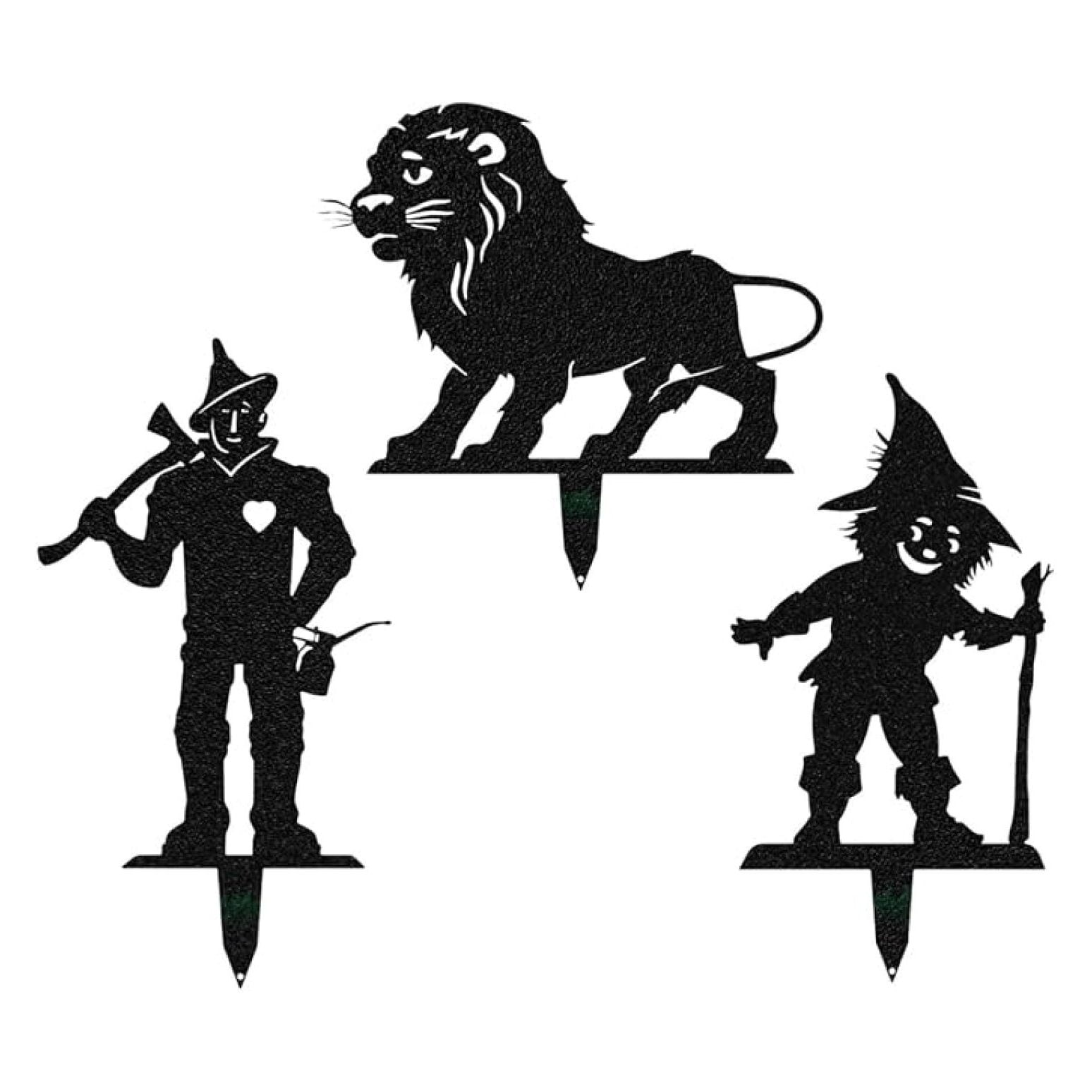 Oz Art Stakes - Scarecrow, Tin Man, Cowardly Lion Set | Outdoor Metal ...
