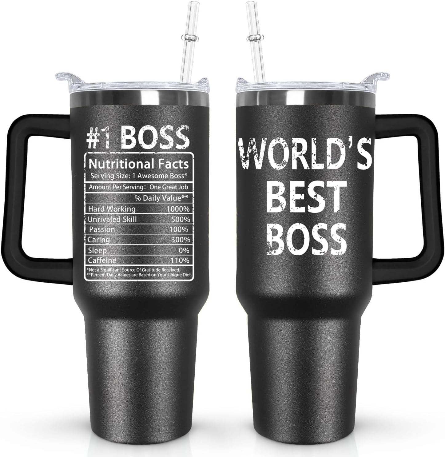 Oz Boss Tumbler with Lid and Straw, 40oz Boss Coffee Mug Cup Water ...