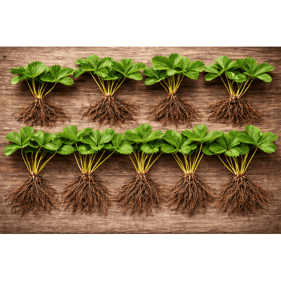 CZ Grain, Live Strawberry Plant, Bare Root Ozark Beauty Variety, 10 ...