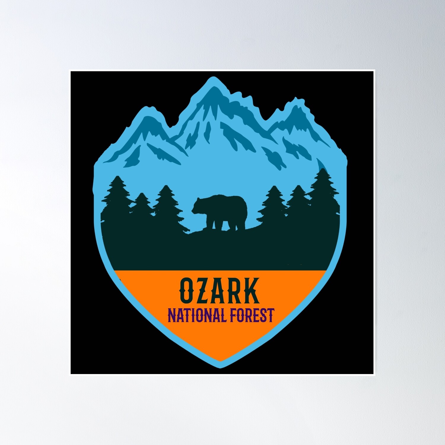 Ozark National Forest Poster Wall Art, Modern Wall Decor, 16x16 ...
