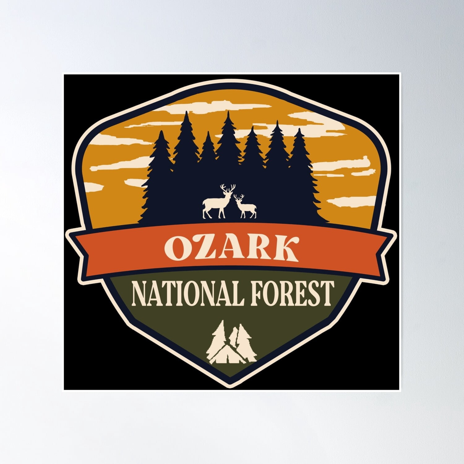 Ozark National Forest Poster Wall Art, Modern Wall Decor, 16x16 ...