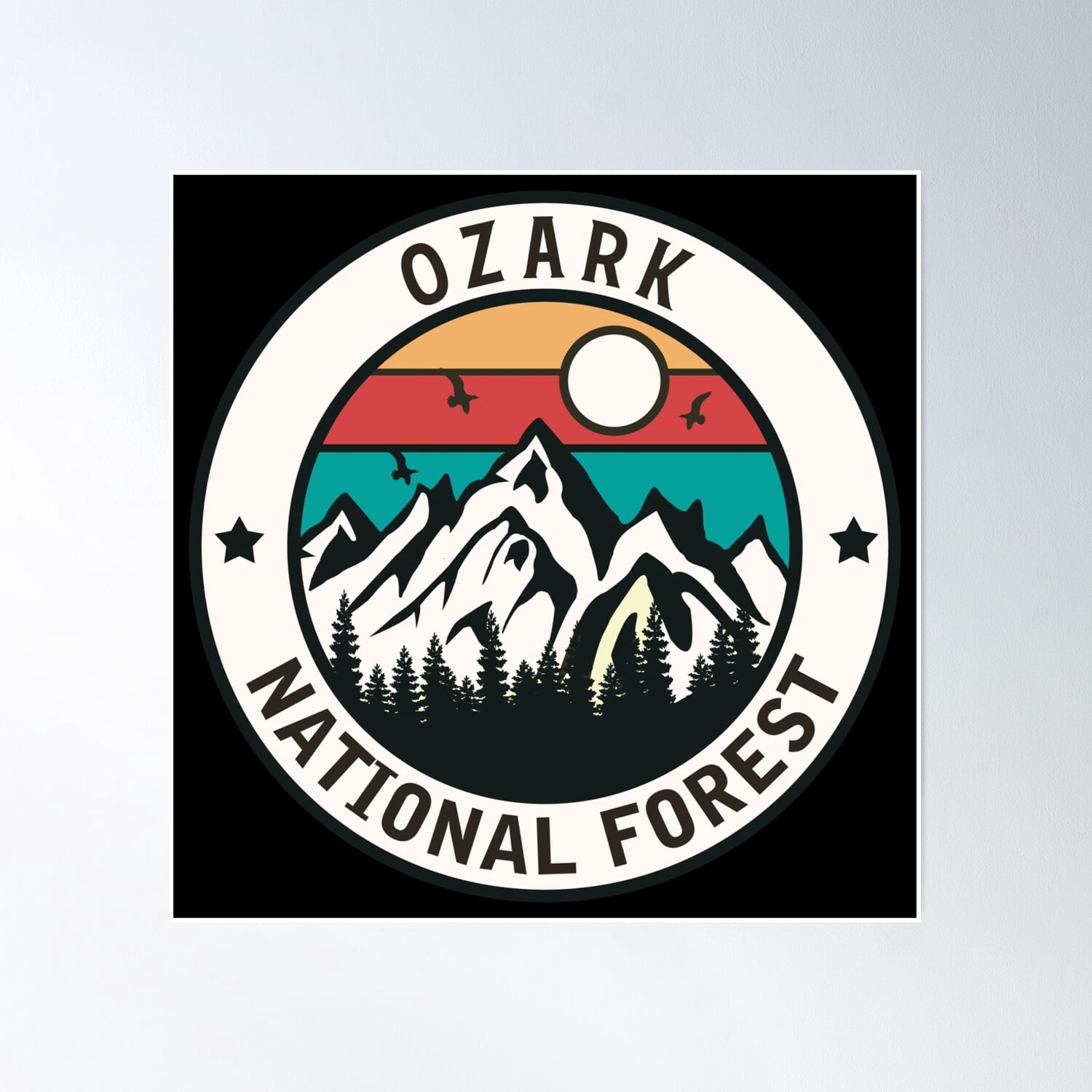 Ozark National Forest Poster Wall Art, Modern Wall Decor, 16x16 ...