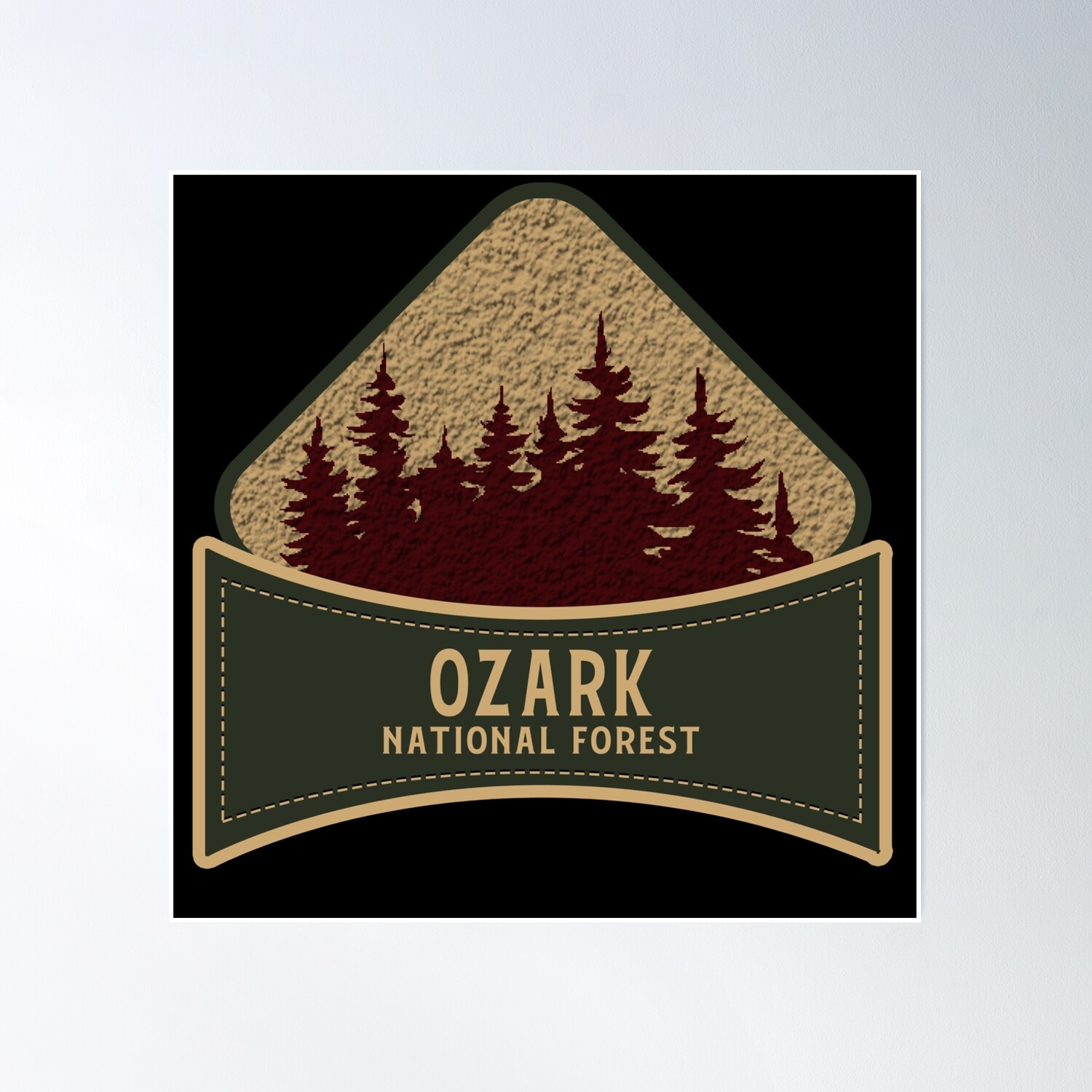 Ozark National Forest Poster Wall Art, Modern Wall Decor, 30x30 ...