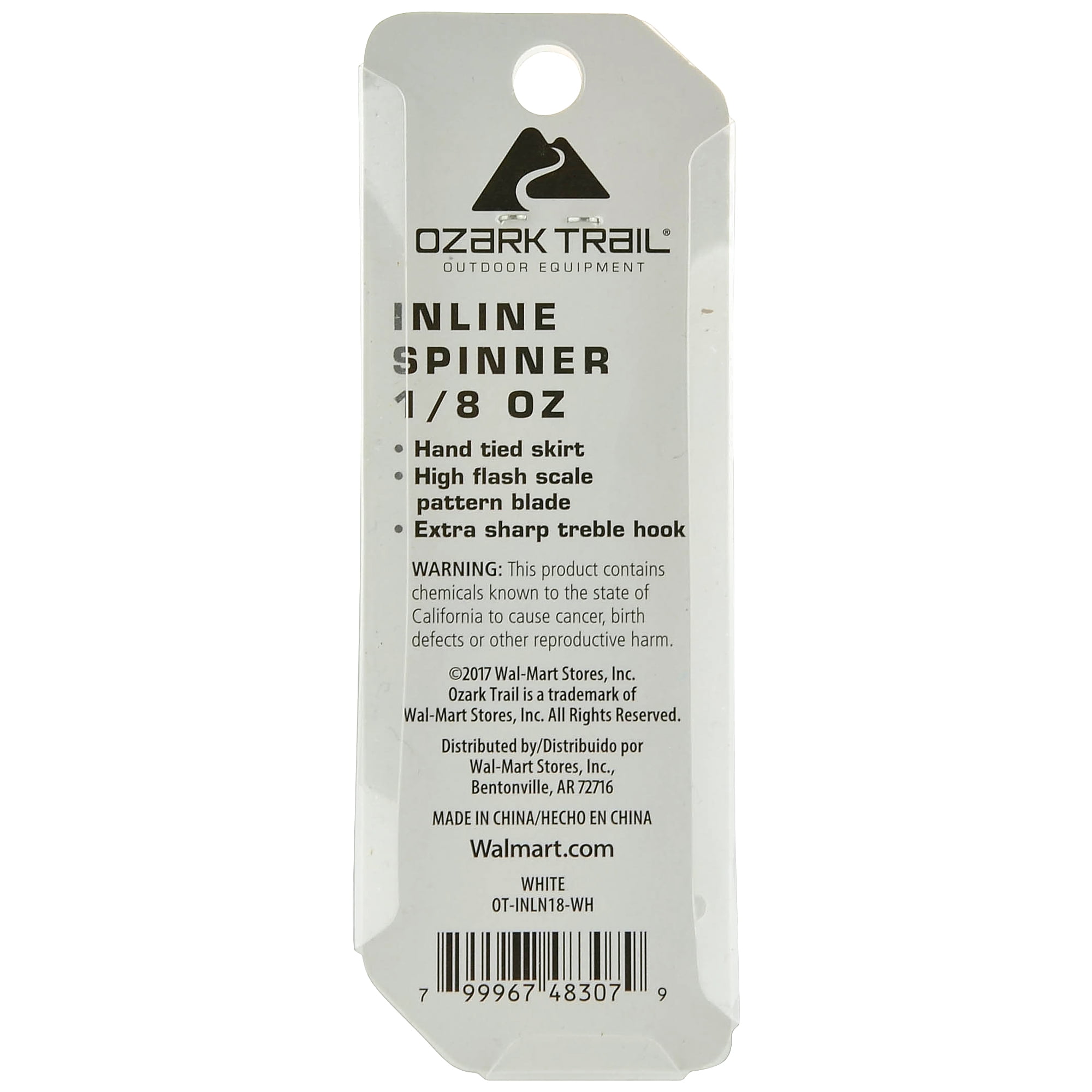 Ozark Trail 1/8 oz White Inline Spinner - Walmart.com