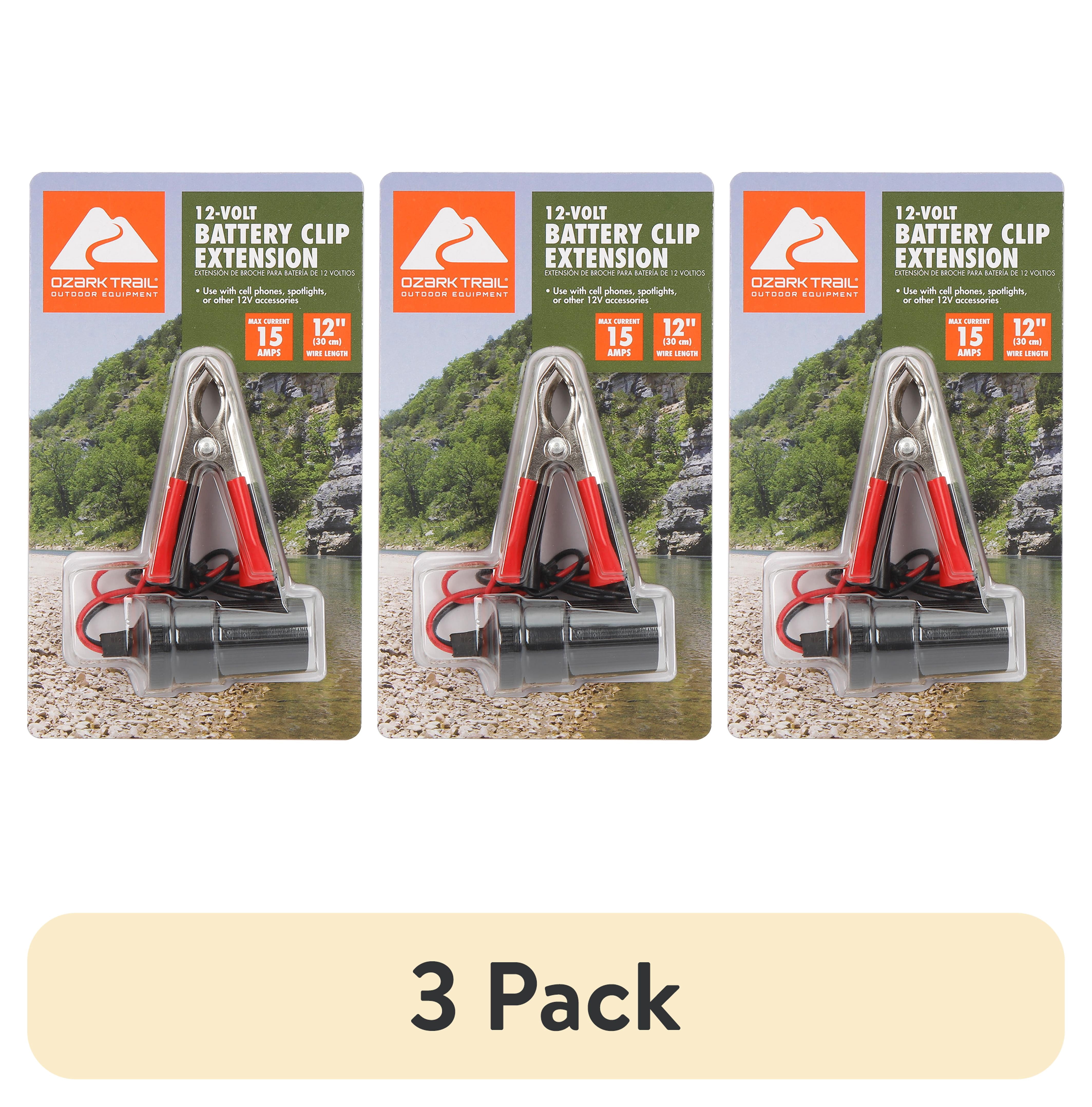 (3 pack) Ozark Trail 12-inch Marine Battery Clip to 12V Outlet ...