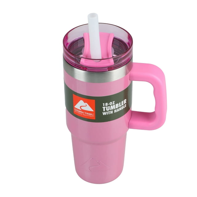 Ozark Trail 18 oz Vacuum-Insulated Stainless-Steel Tumbler with Handle ...