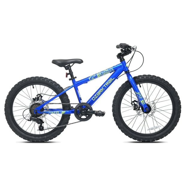Ozark Trail 20" Vibe Mountain Bike, 7 Speed, Fits Rider 3'11"-4'4", Blue, Child/Tween/Teen ...
