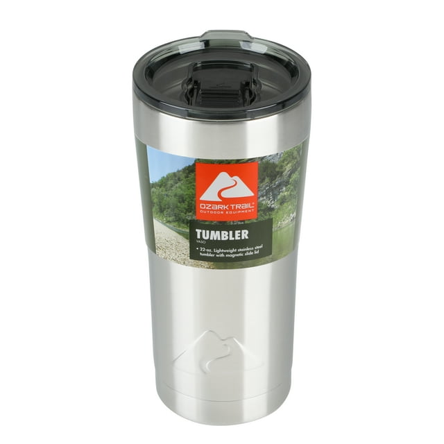 Ozark Trail 22 oz Vacuum Insulated Stainless Steel Tumbler-Silver ...