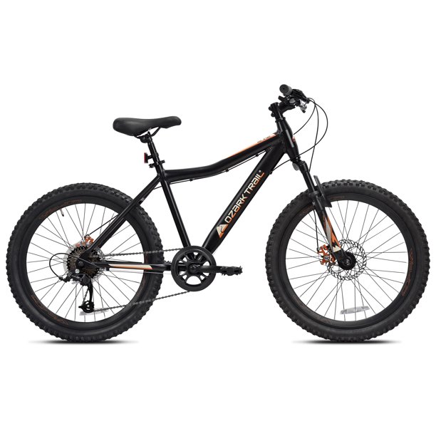 Ozark Trail Glide Mountain Bike, 24" Wheels, 8 Speed, Black, Fits Riders 4'6" - 5'6", Teen ...