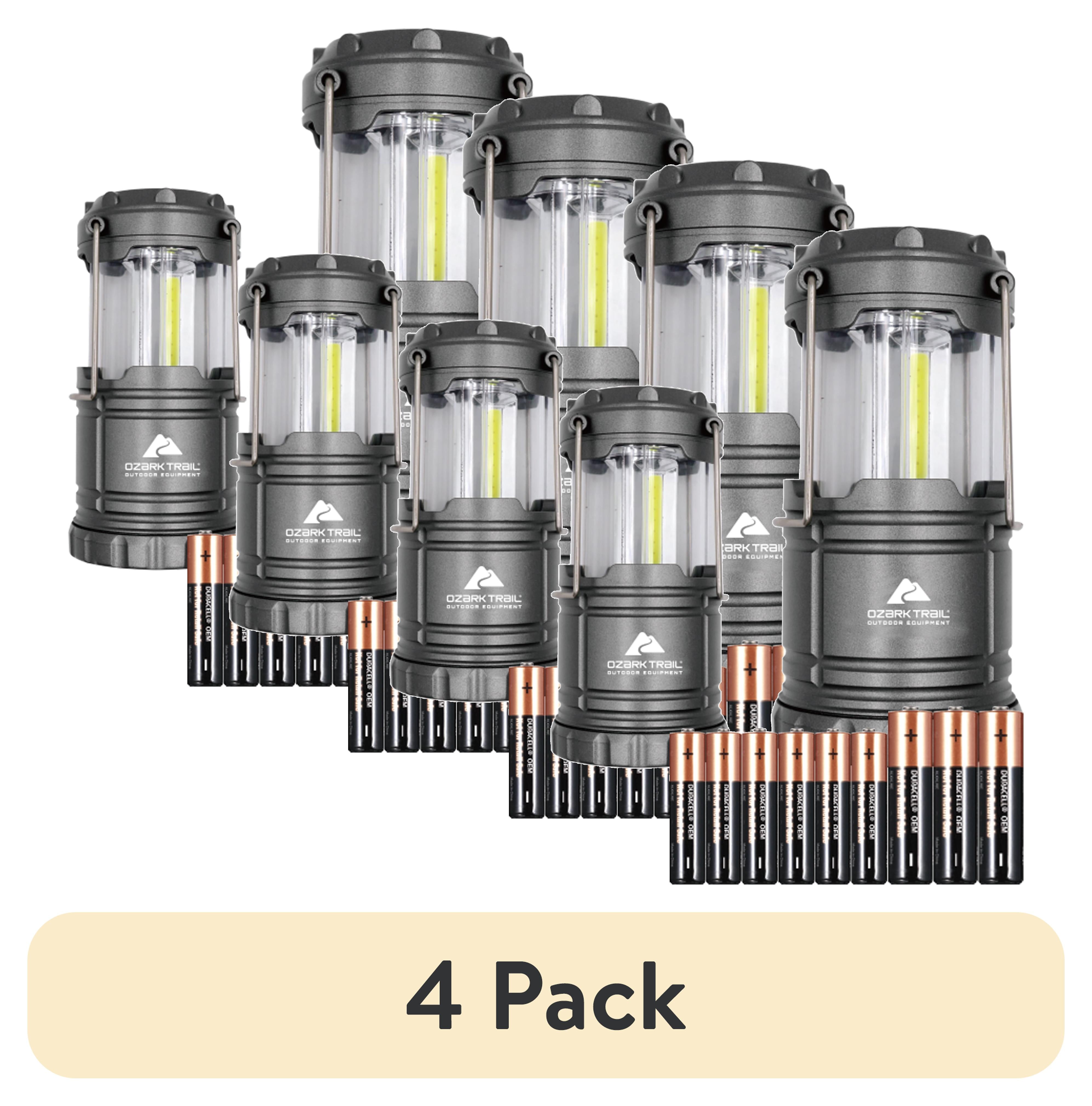 (4 pack) Ozark Trail 3 Pack AAA &AA Batteries LED Camping Lanterns ...