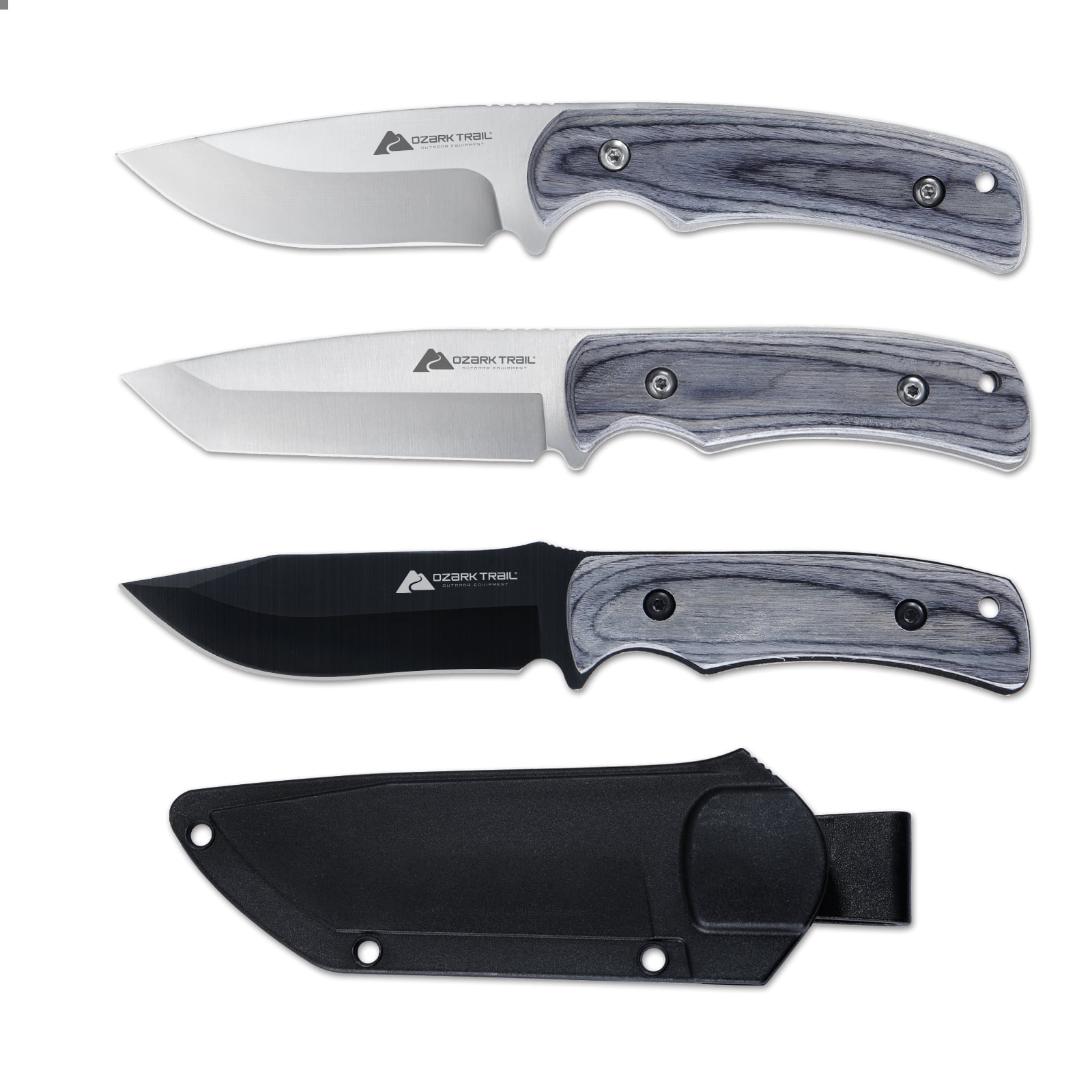 Brandclub - Ozark Trail 3 Pieces 8 inch Full Tang Fixed Blades Knife ...