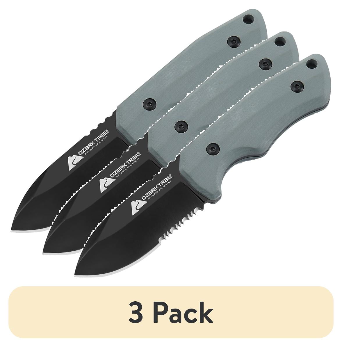 (3 pack) Ozark Trail 3 inch Tactical Knives Fixed Blade Knife with ...