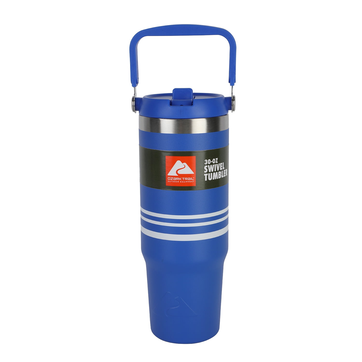 Ozark Trail 30oz Stainless Steel Swivel Tumbler, Blue Morpho with White ...