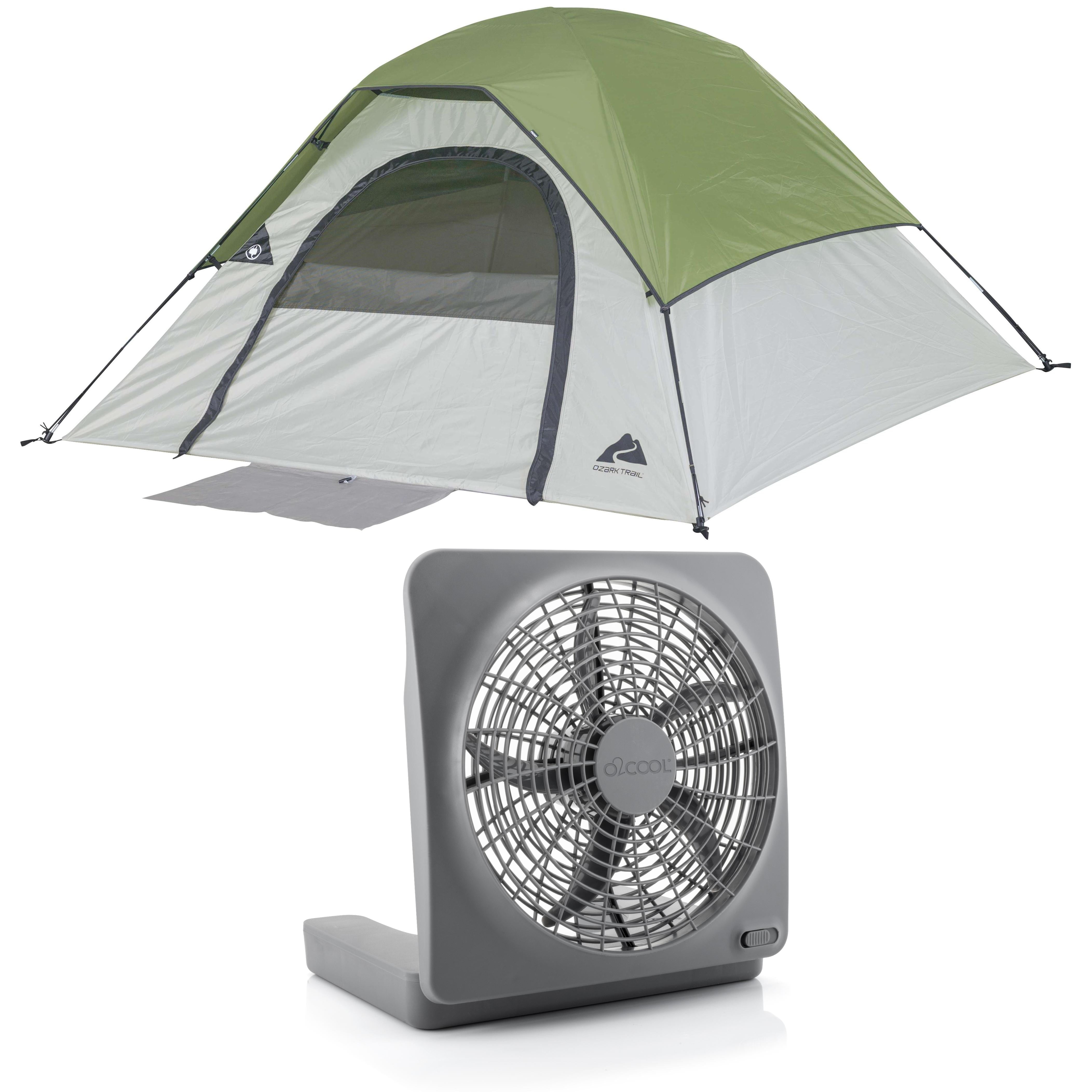 Ozark Trail 3P Dome Tent with O2Cool 10" Battery Operated Fan - Walmart.com