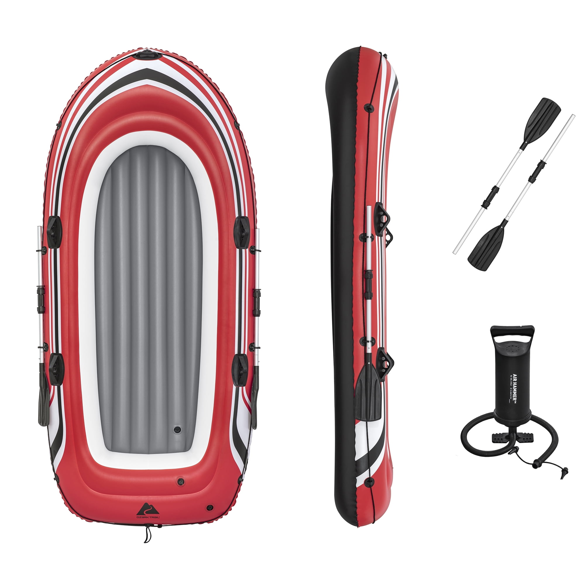 Ozark Trail 4-Person 704 lbs Capcity PVC Based 50 inch Recreational Inflatable Boat Raft ...