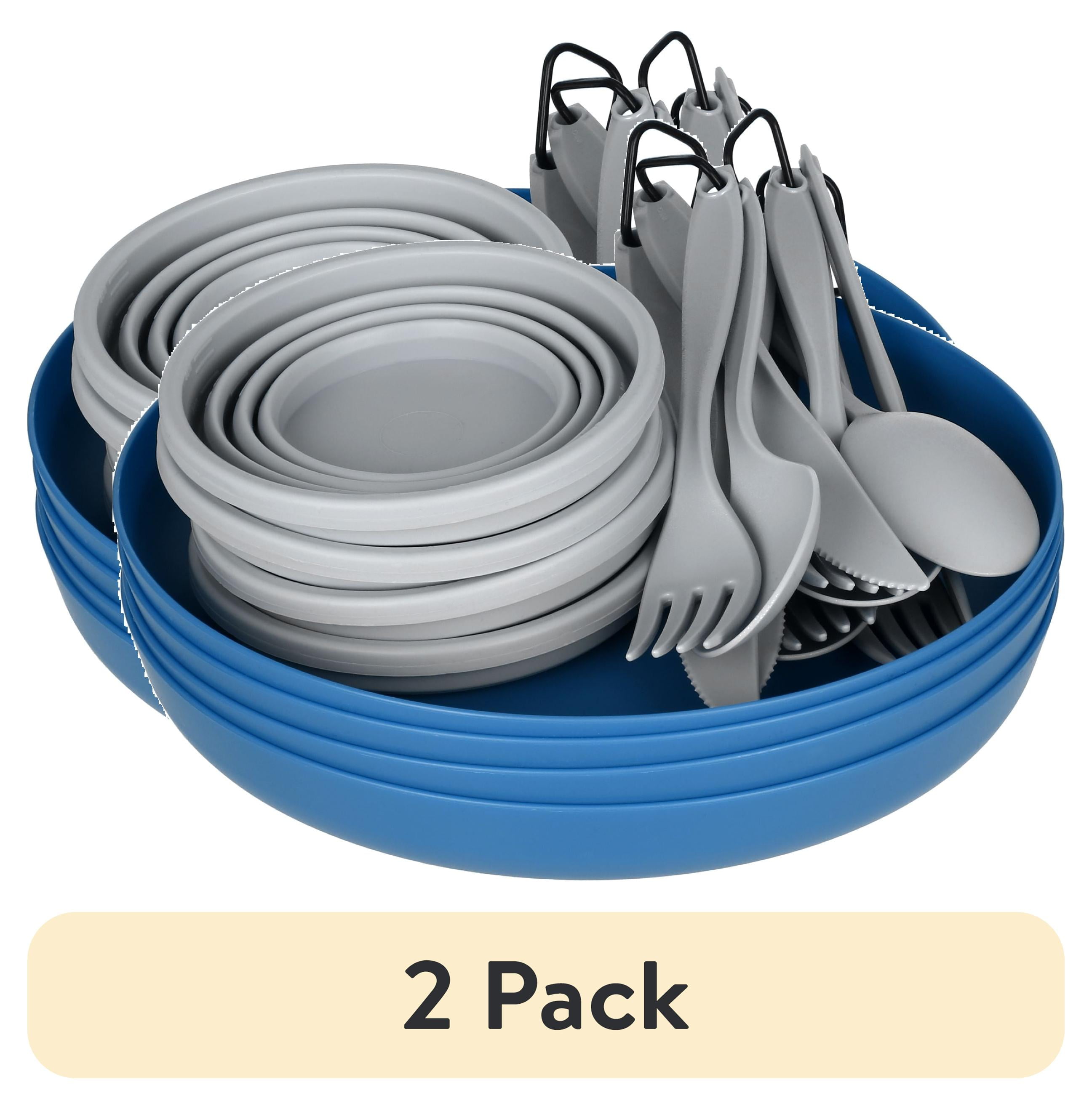 (2 pack) Ozark Trail 4 Person Table Set with Plastic Plates and ...