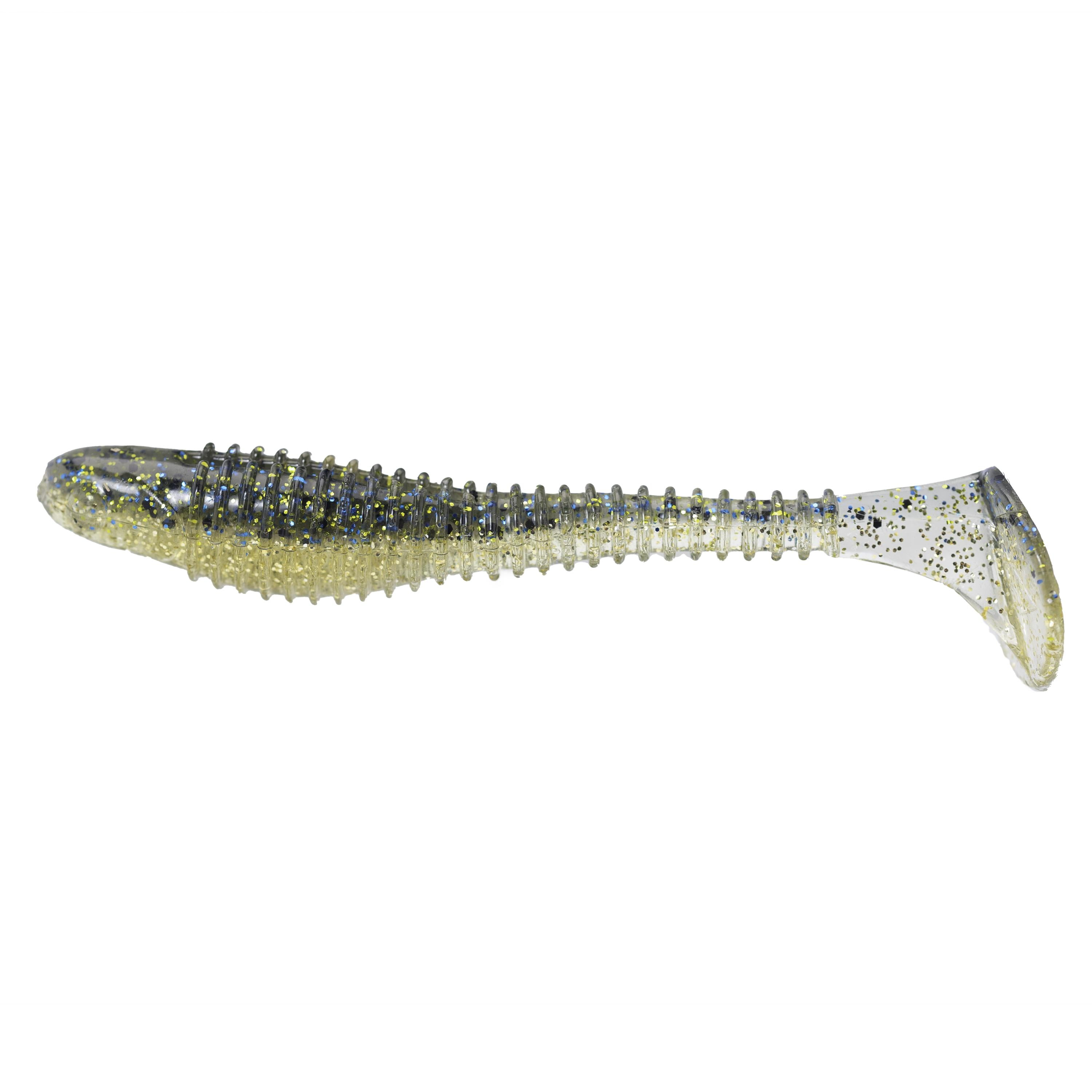 Ozark Trail 4" Shudder Swimmer, Bluegill Flash, 5pc Fishing Soft Baits ...