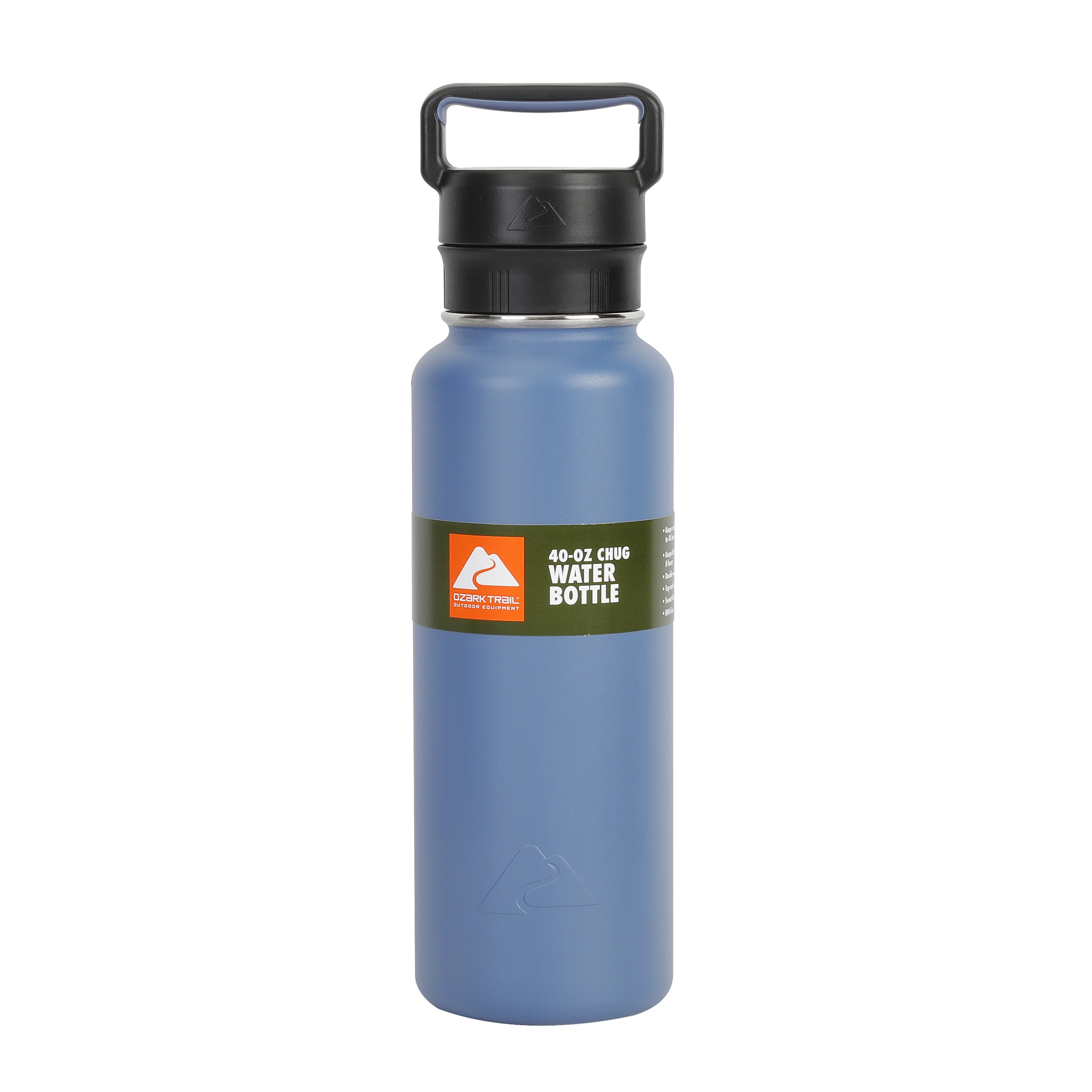 Ozark Trail Insulated Stainless Steel 40 Fl Oz Chug Water Bottle Blue ...