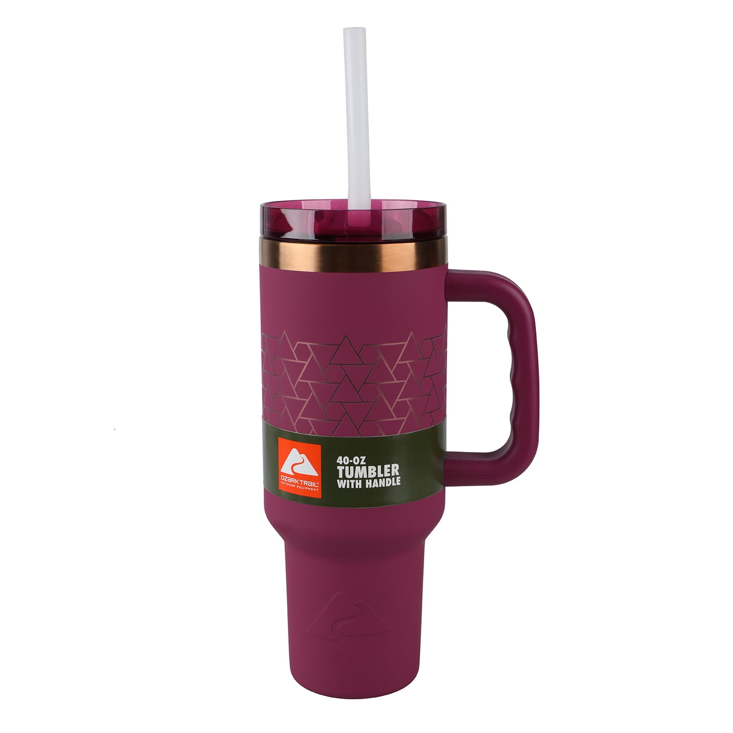 Ozark Trail 40 oz Insulated Stainless Steel Tumbler with Handle, Violet ...