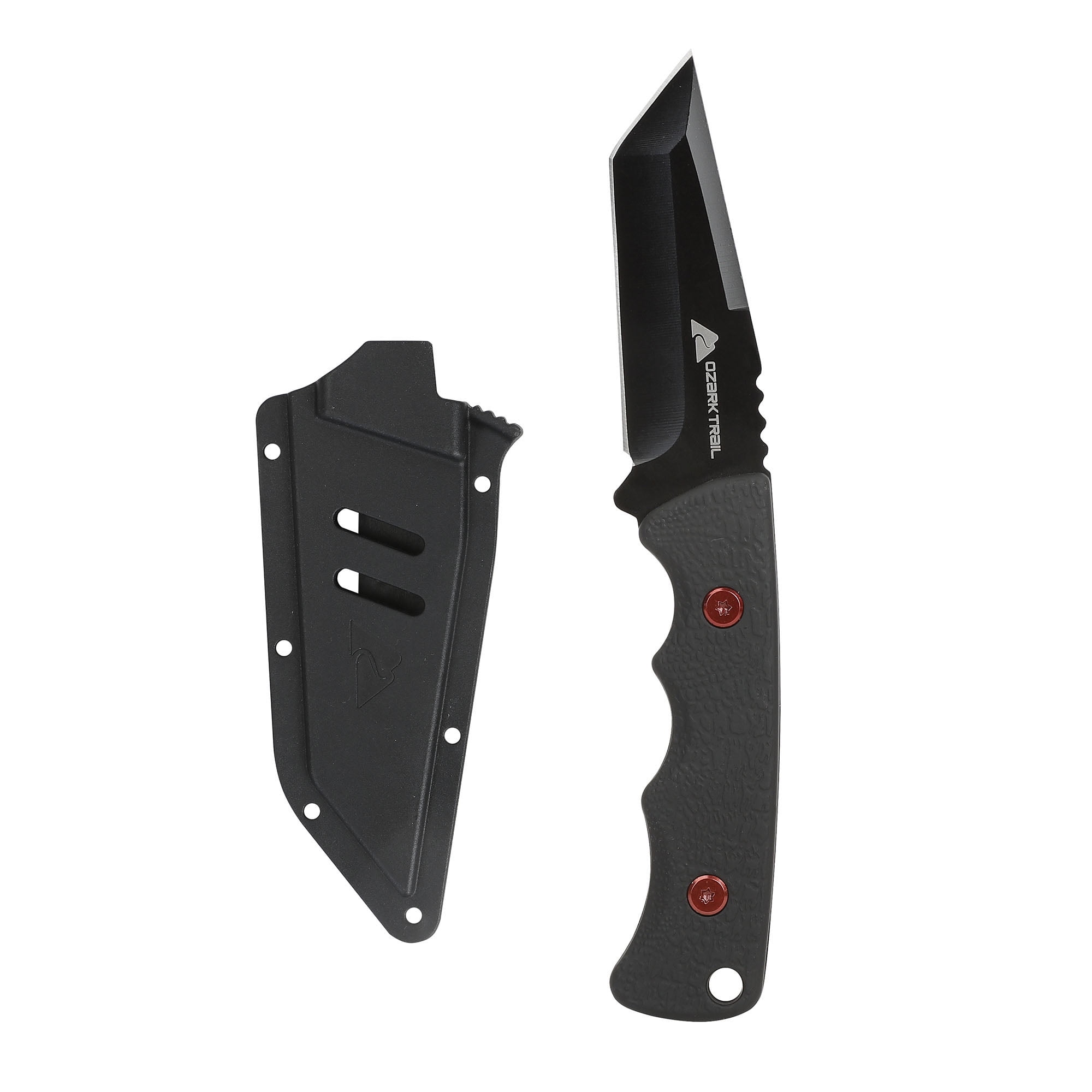 Brandclub - Ozark Trail 7.5-inch Fixed Stainless Steel Knife with Rubberized Handle and Sheath ...